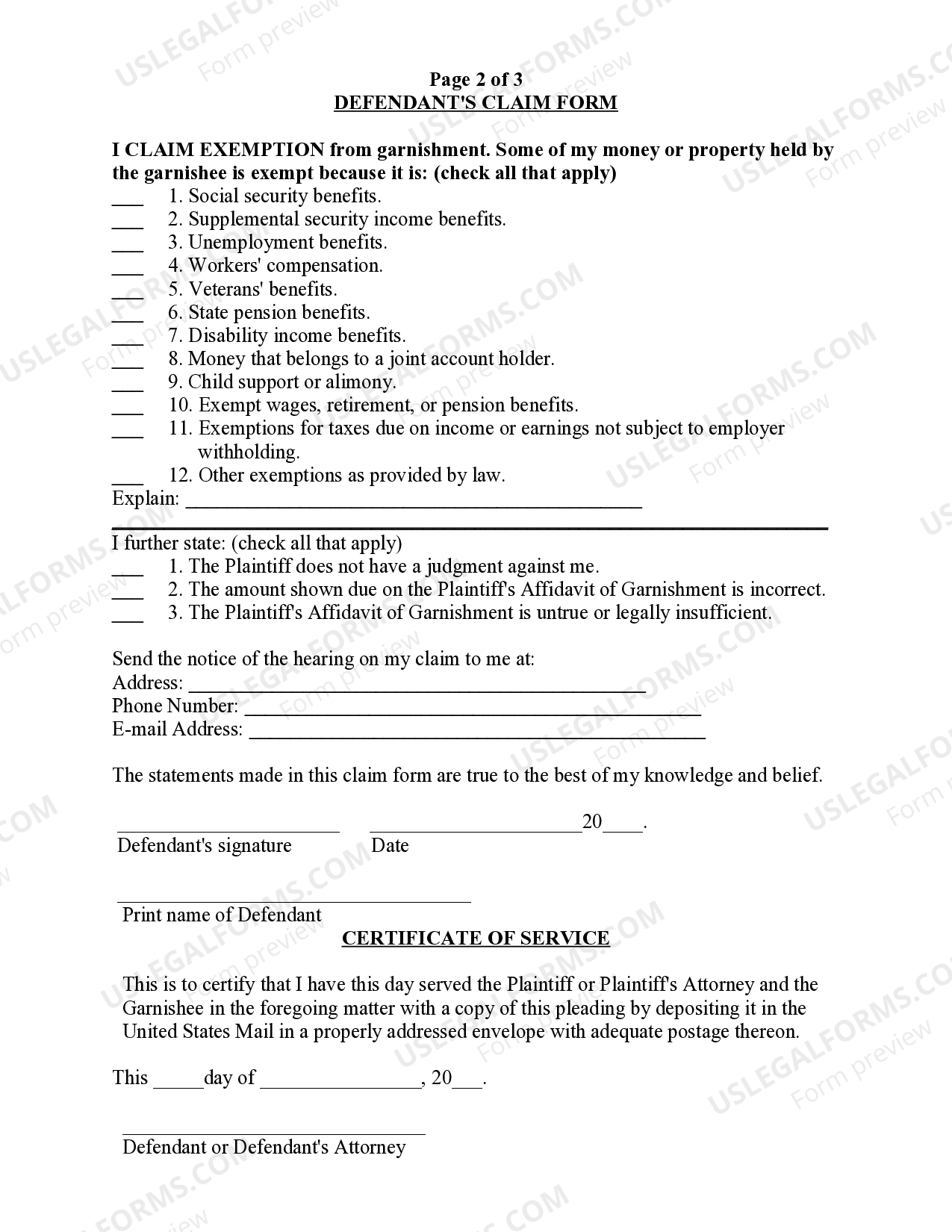 Affidavit of Garnishment State of Georgia | US Legal Forms