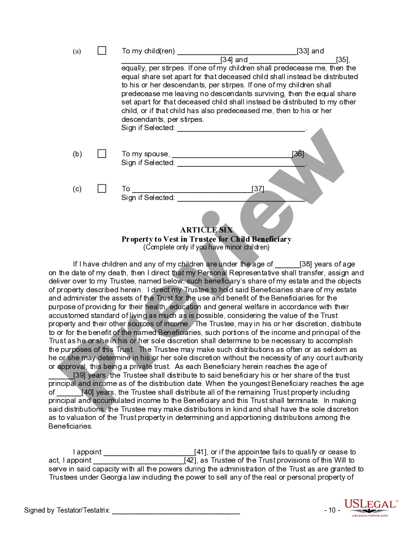 Printable Last Will And Testament Georgia Printable Word Searches