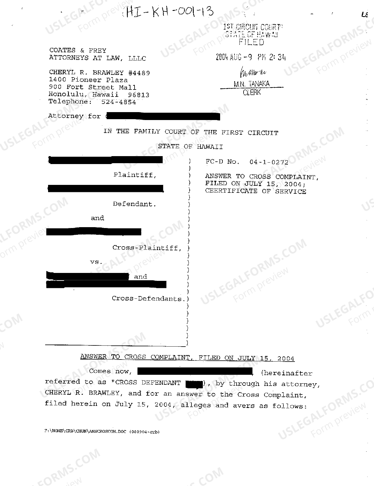 Hawaii Civil Information Sheet | US Legal Forms