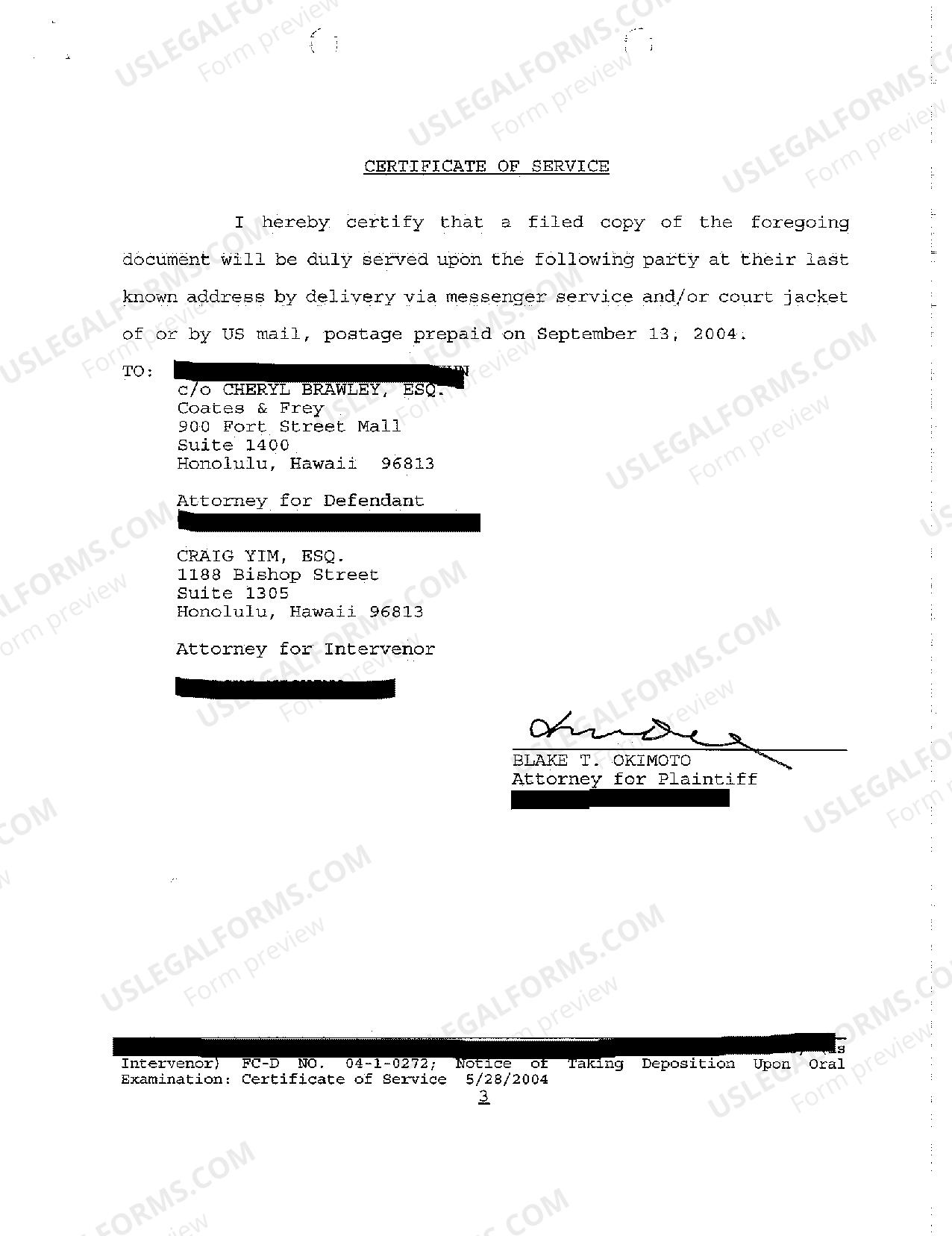 Hawaii Notice Of Deposition With Interpreter Sample | US Legal Forms