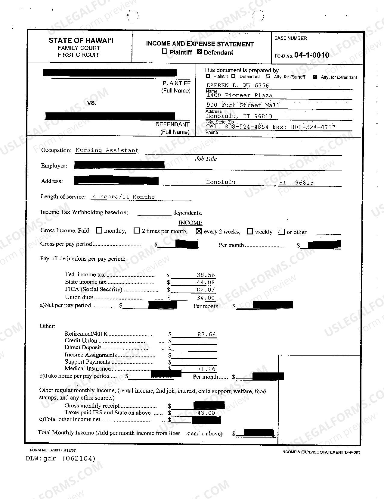 Hawaii Motion and Affidavit for Pre - Hawaii Divorce Records | US Legal Forms