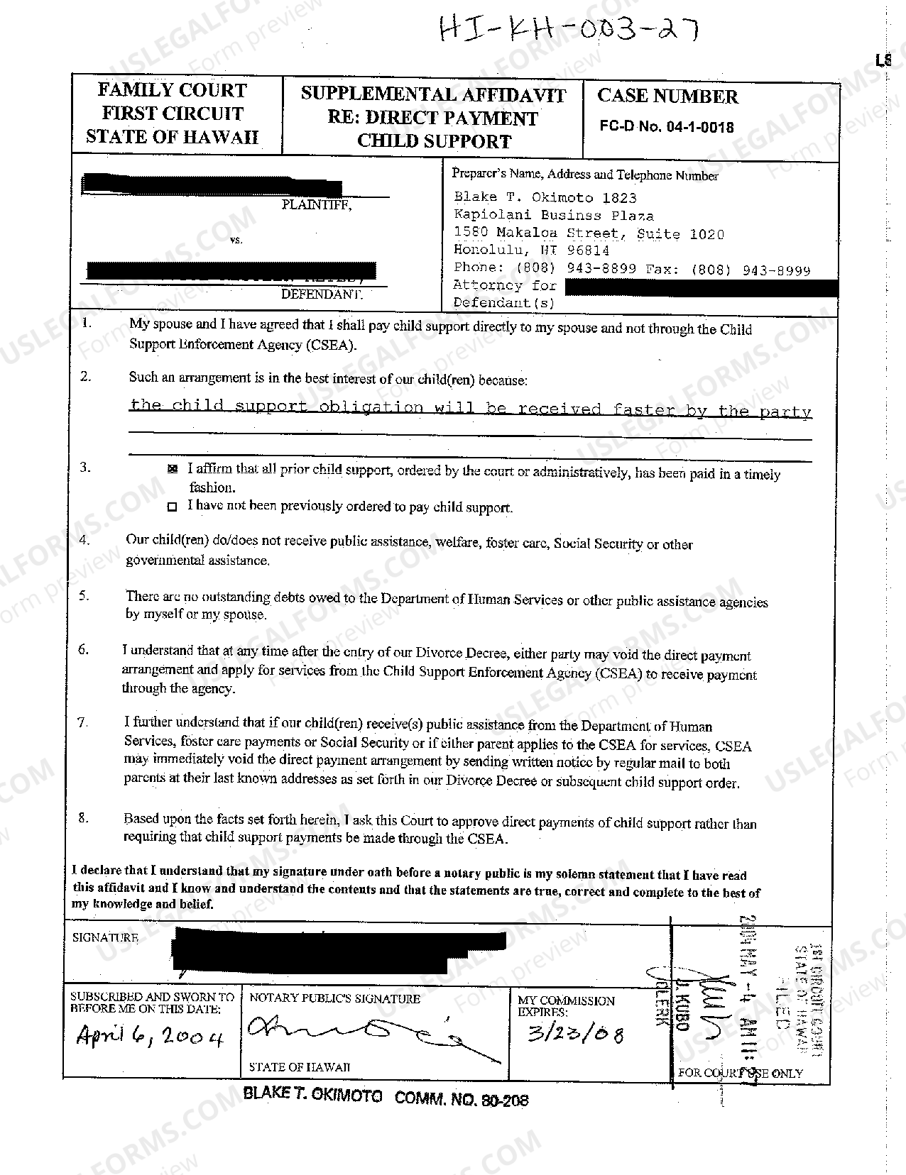 Child Support Hawaii Withholding Limits | US Legal Forms
