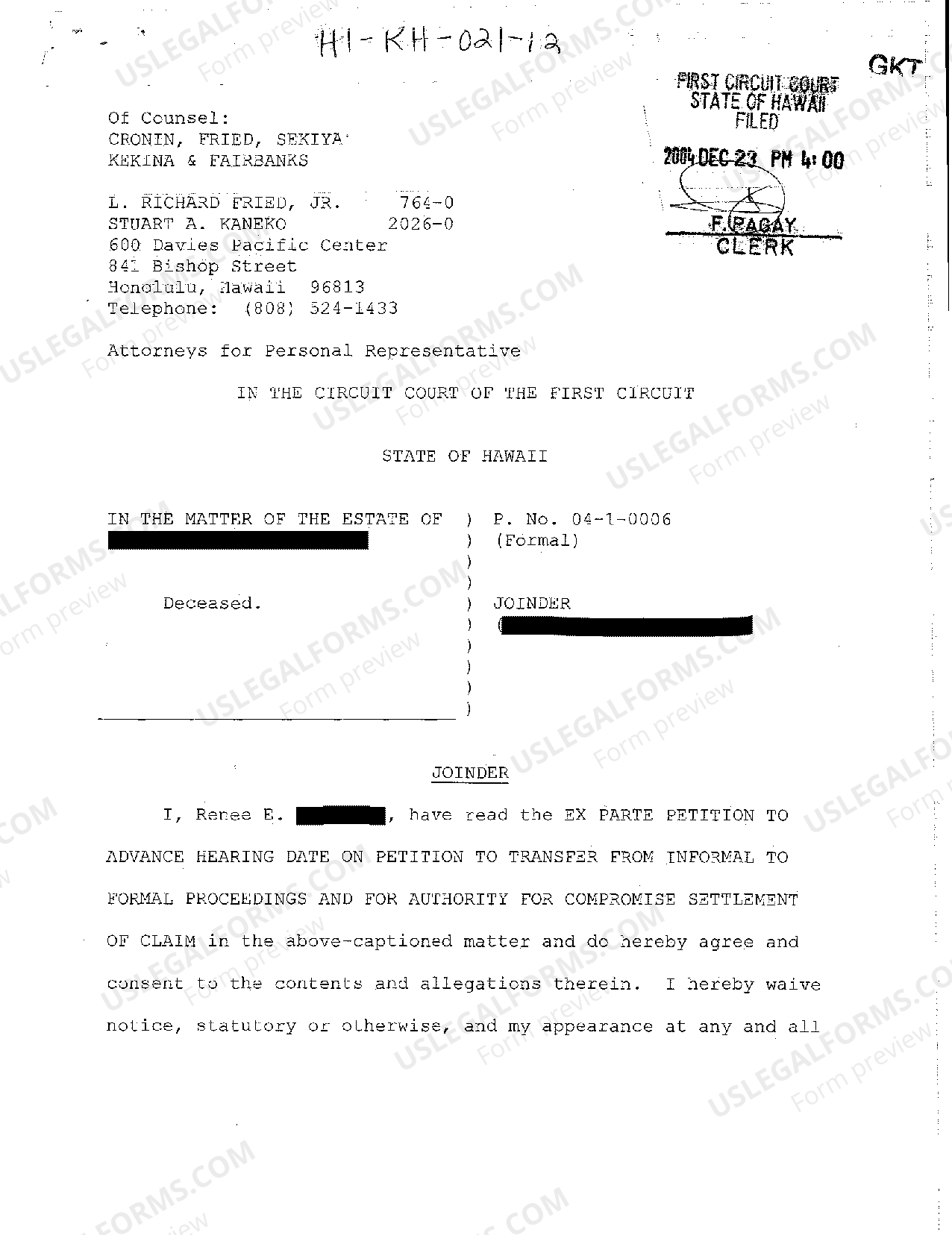 Hawaii Motion for Hearing | US Legal Forms