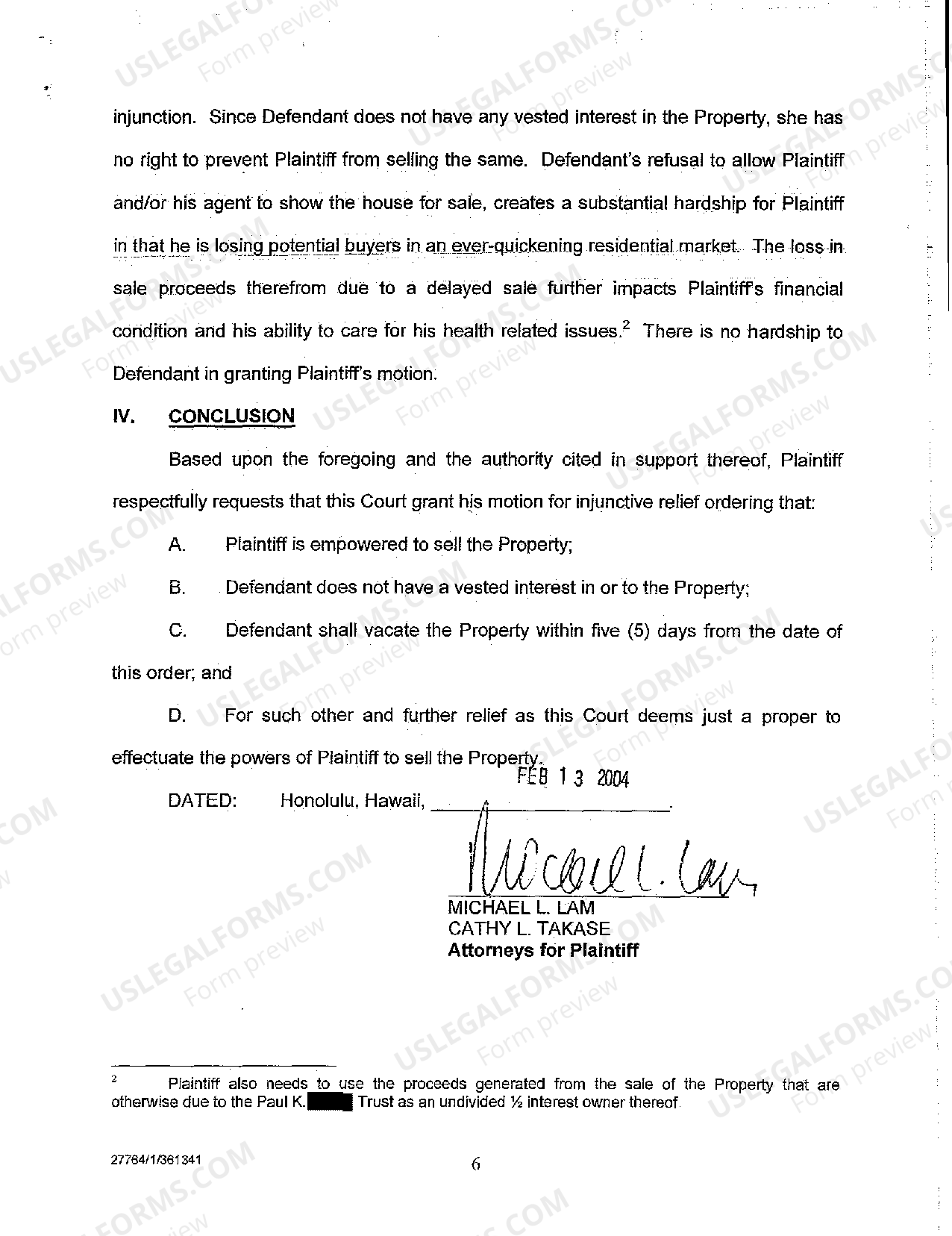 Hawaii Plaintiff's Motion for Temporary Restraining Order and for ...