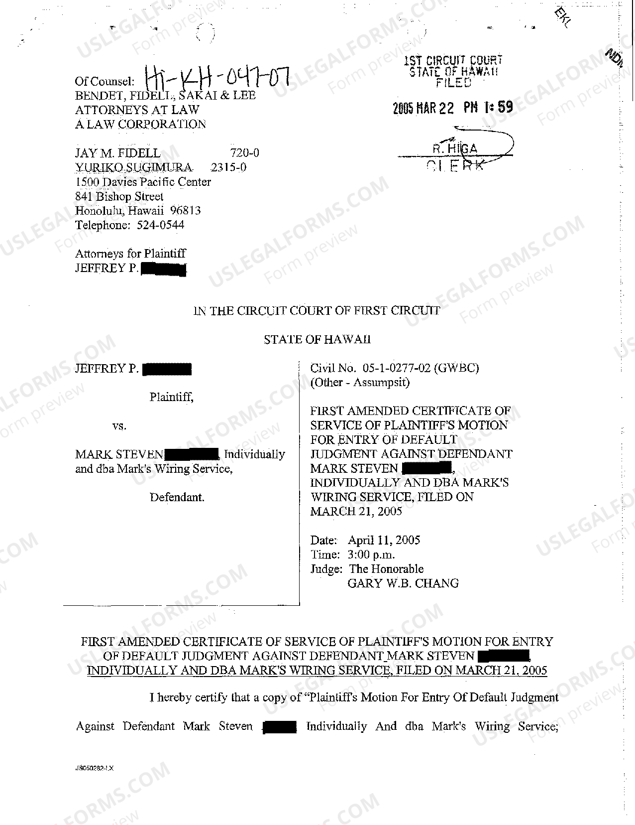 Certificate Of Service Amended Claim Form | US Legal Forms