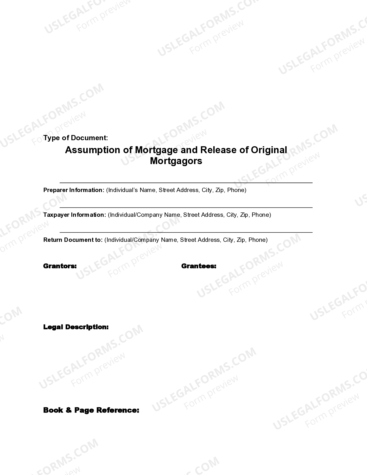 Iowa Assumption Agreement of Mortgage and Release of Original ...