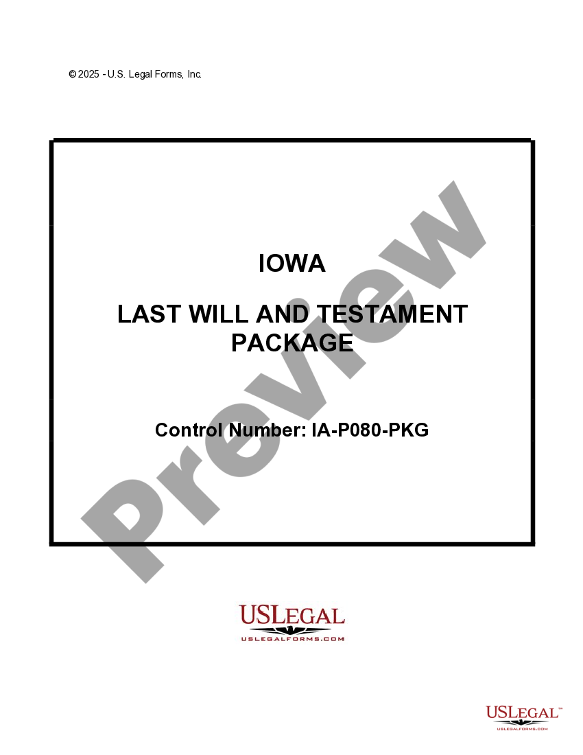 Iowa Last Will and Testament Package - Iowa Last Will And Testament | US Legal Forms