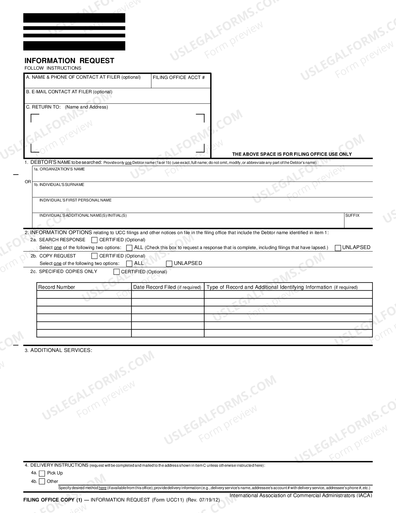 Iowa UCC11 Information Request | US Legal Forms