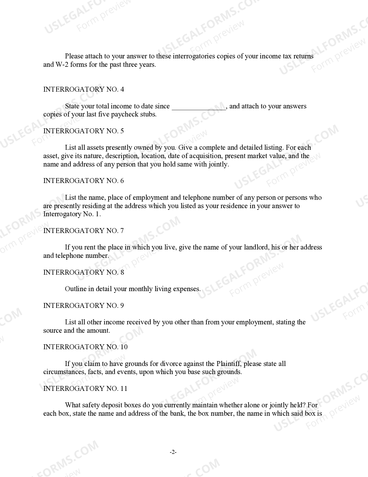 Idaho Discovery Interrogatories from Plaintiff to Defendant with ...