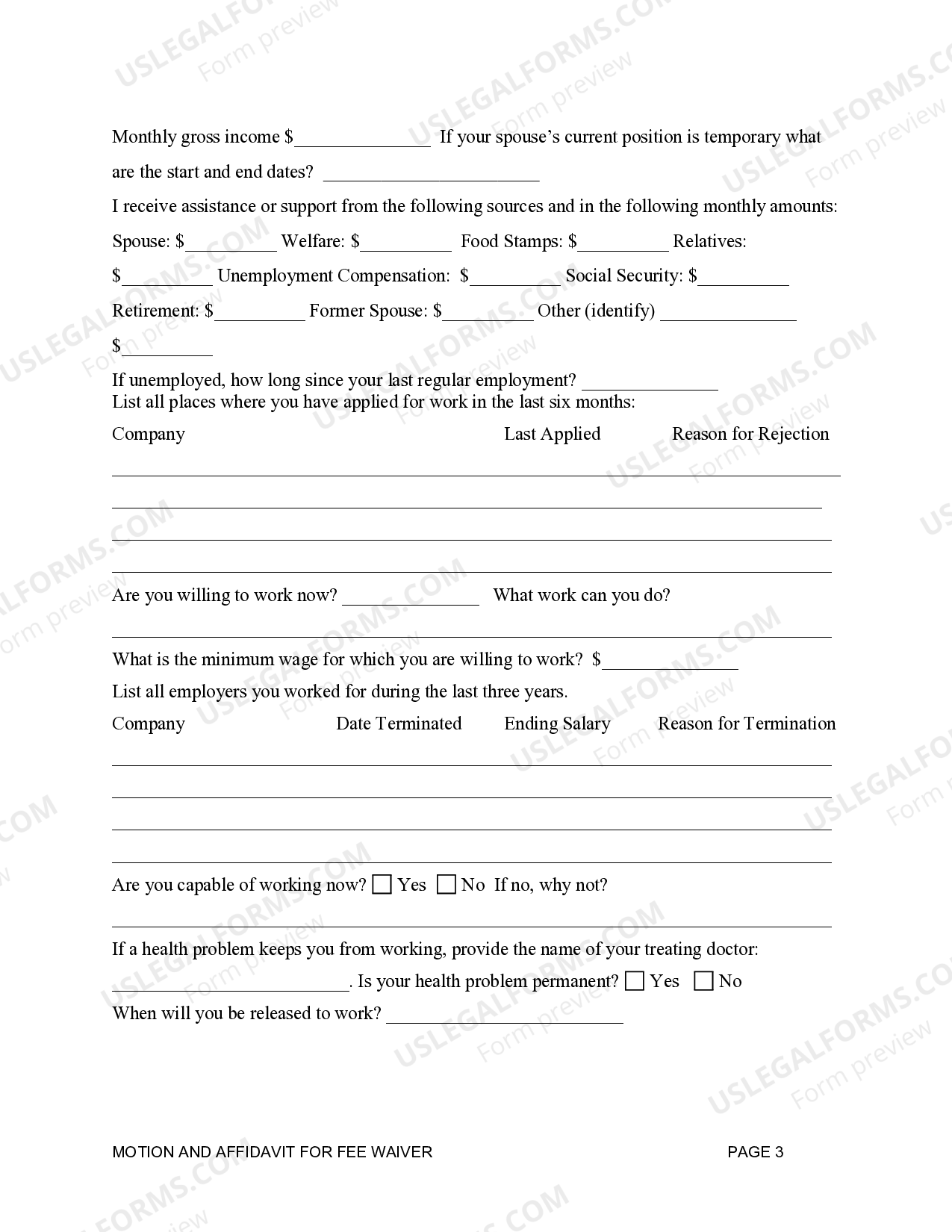 Idaho Motion and Affidavit for Fee Waiver | US Legal Forms