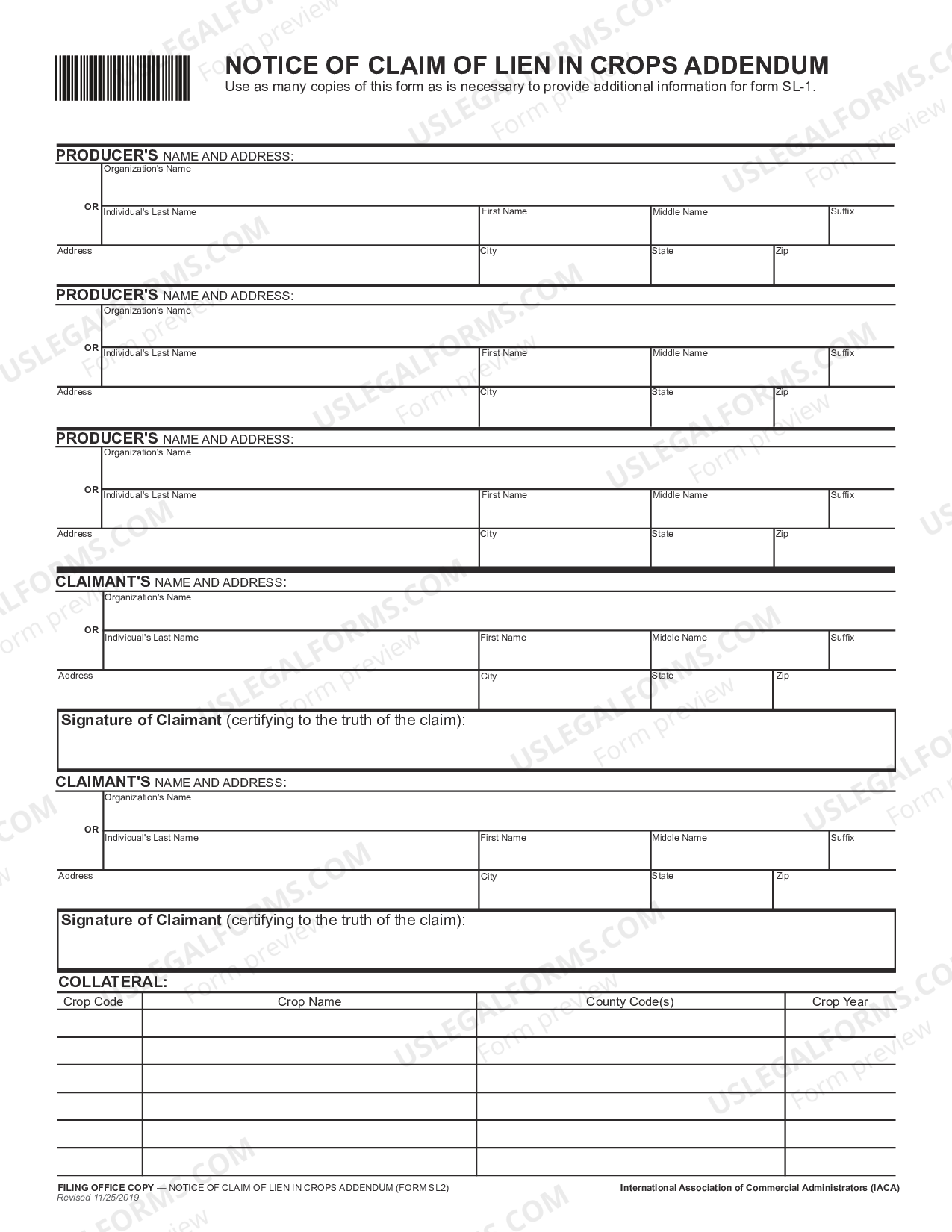 Idaho UCC Supplement To Notice Of Claim Of Lien In Crops - Idaho Ucc ...