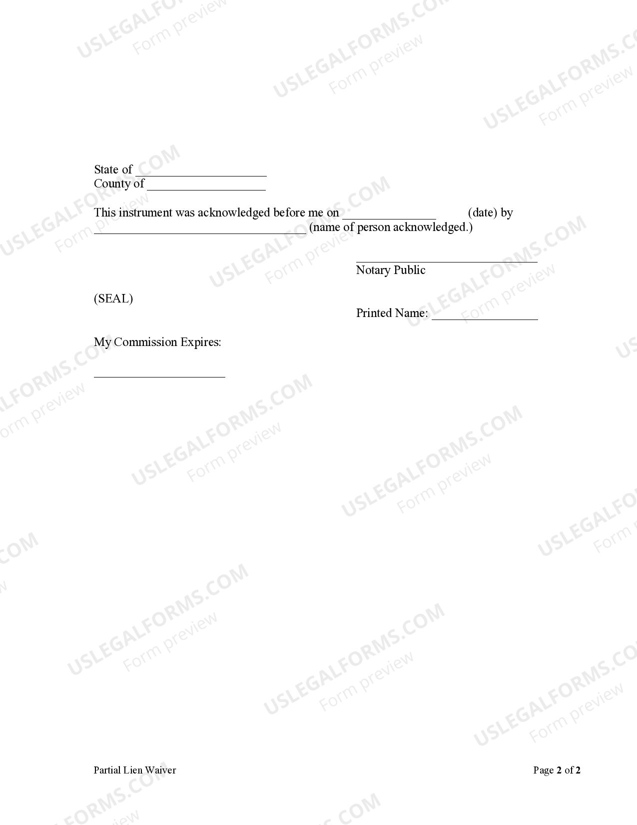 Material Lien Waiver Form Illinois | US Legal Forms