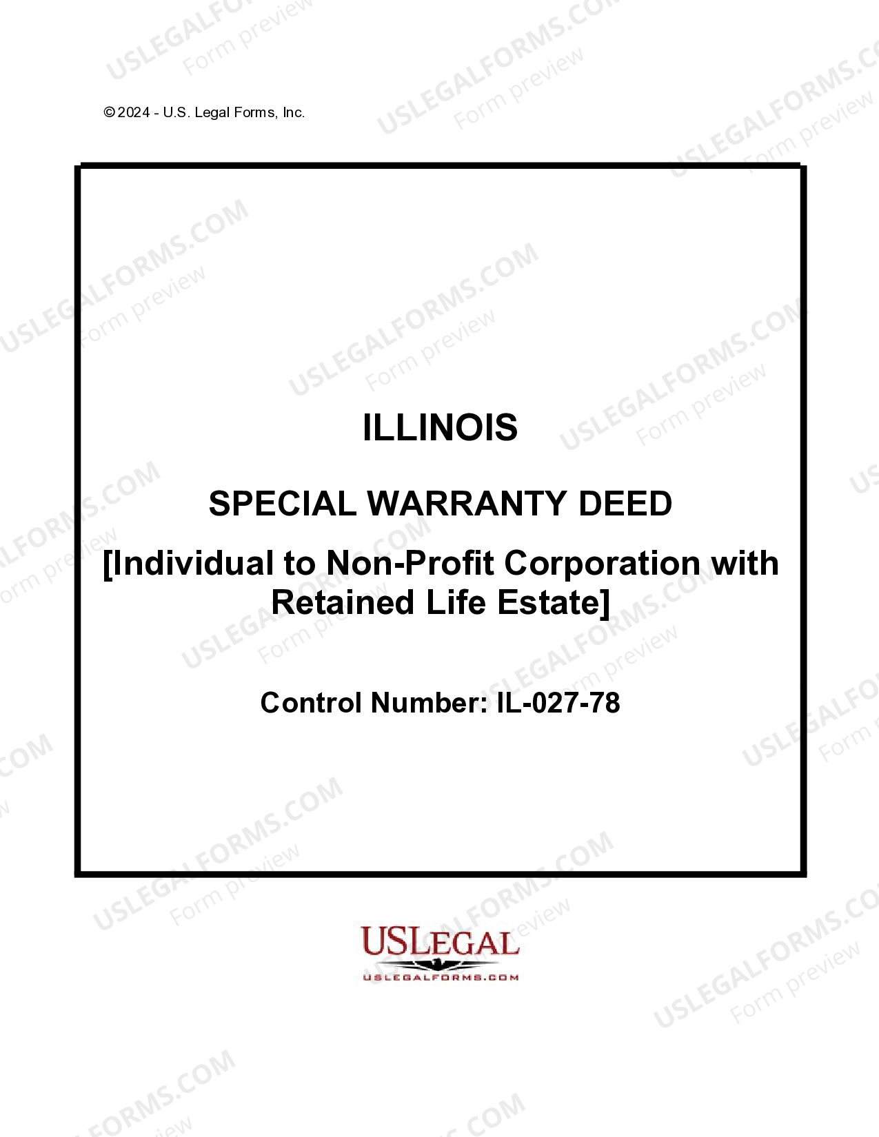 Illinois Special Warranty Deed From An Individual Grantor To Non Non 9152