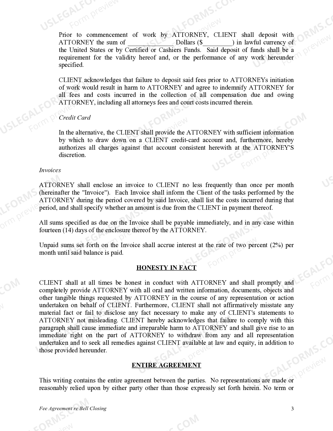 Illinois Fee Agreement | US Legal Forms