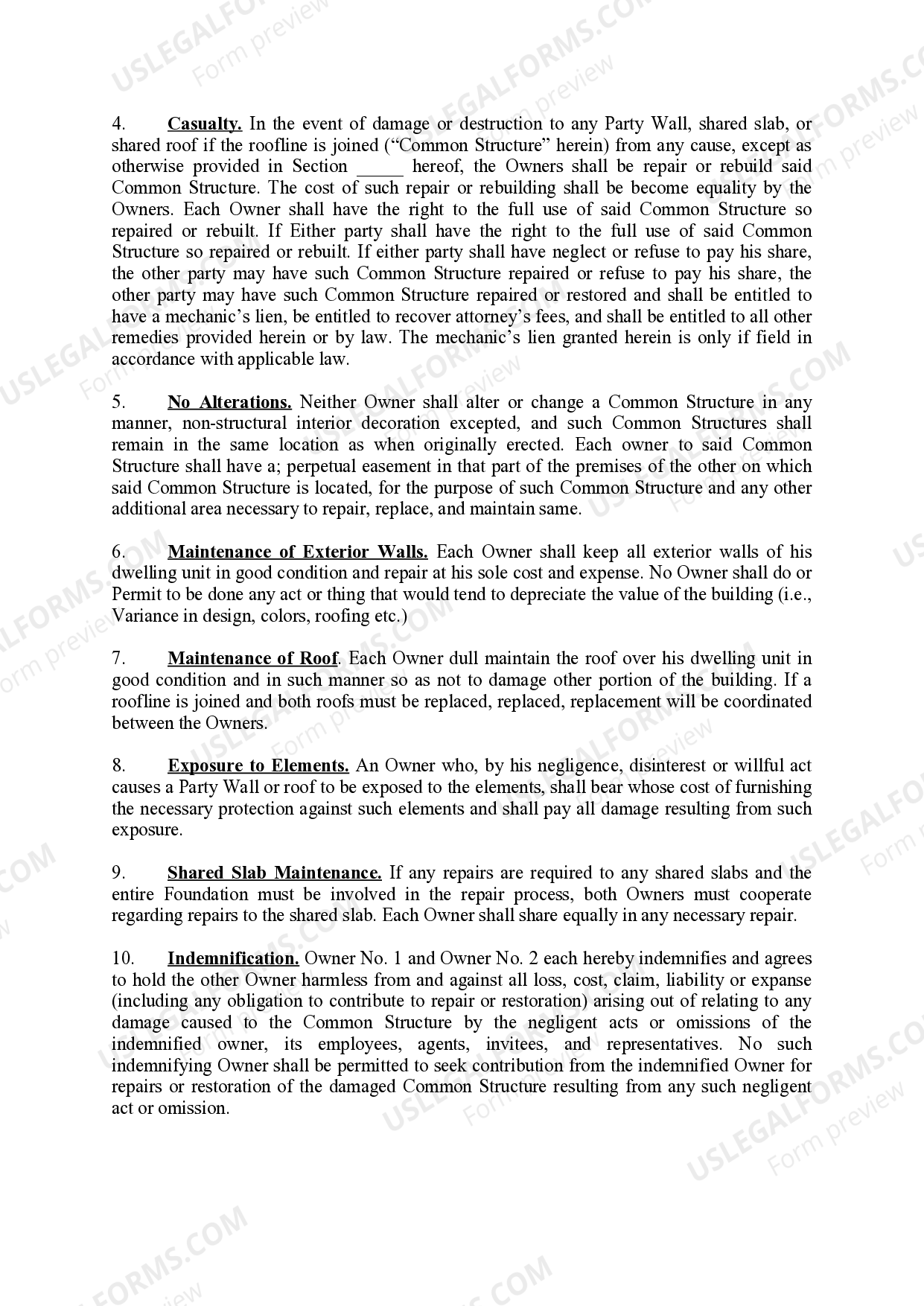 Illinois Declaration of Party Wall | US Legal Forms