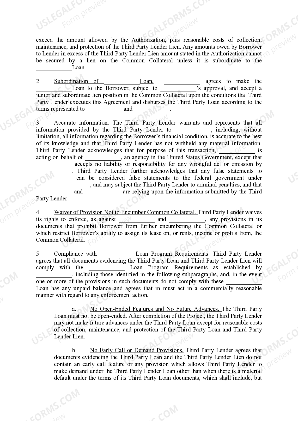 Illinois Third Party Lender Agreement | US Legal Forms
