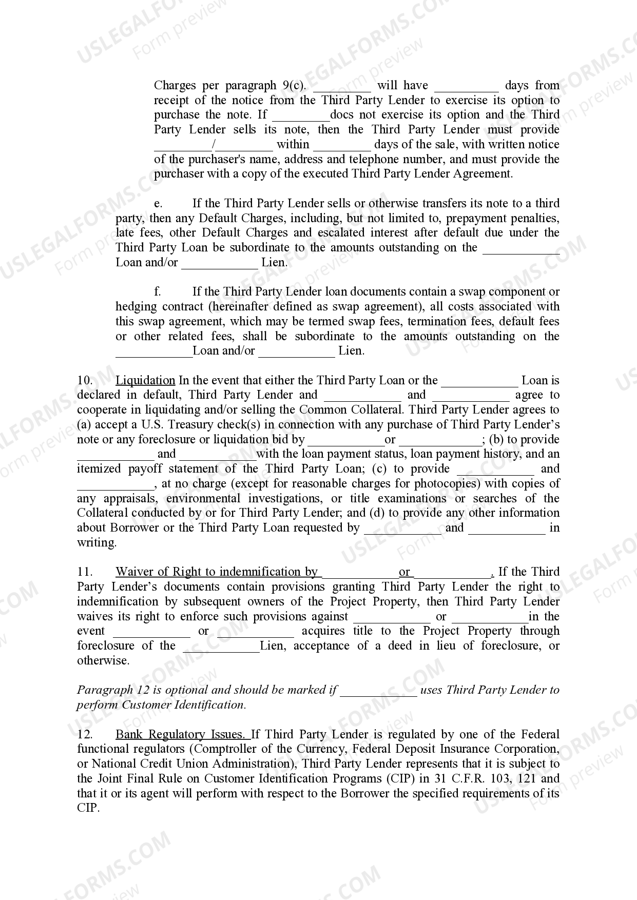 Illinois Third Party Lender Agreement | US Legal Forms