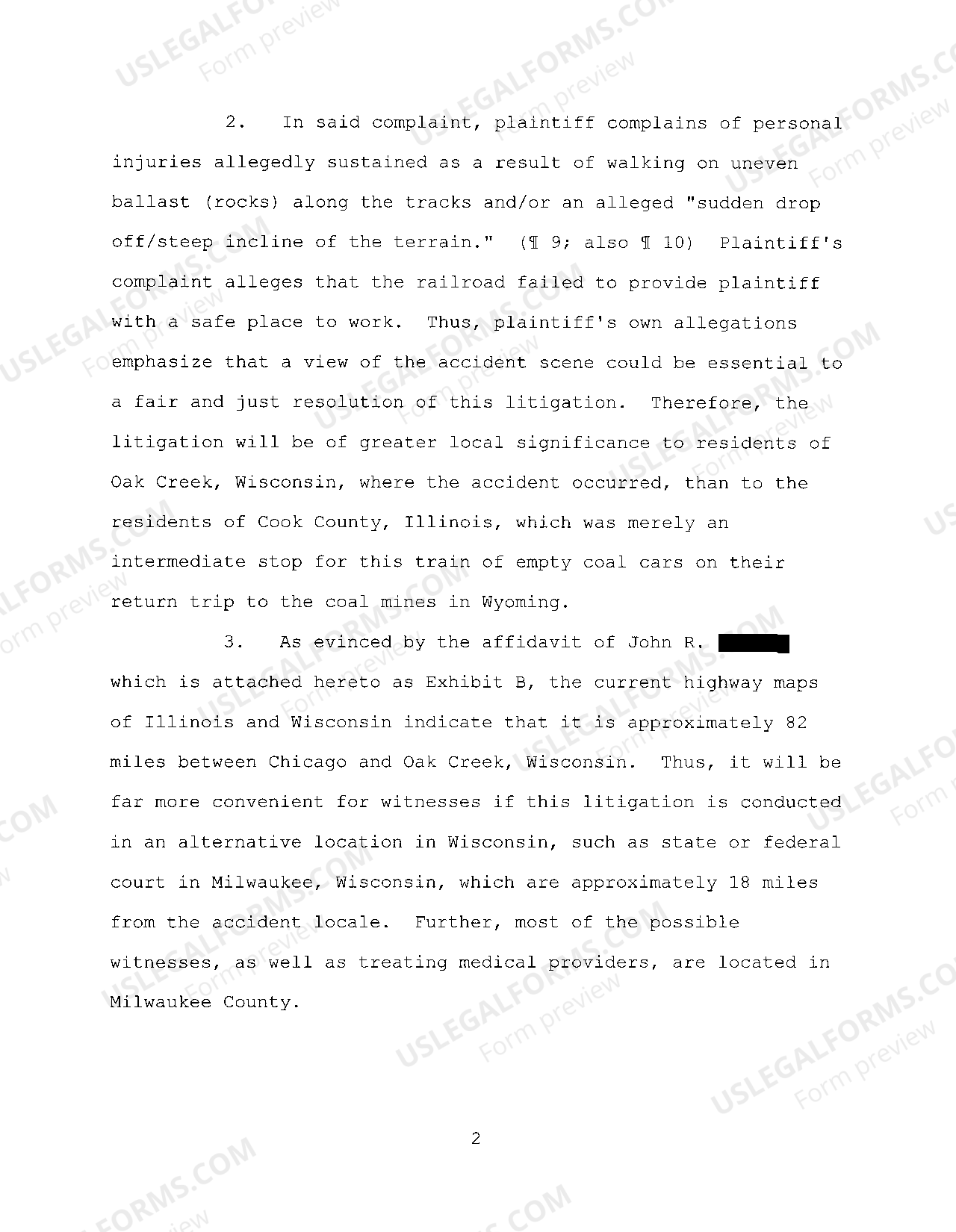 Illinois Motion To Dismiss Under The Doctrine Of Interstate Forum Non ...