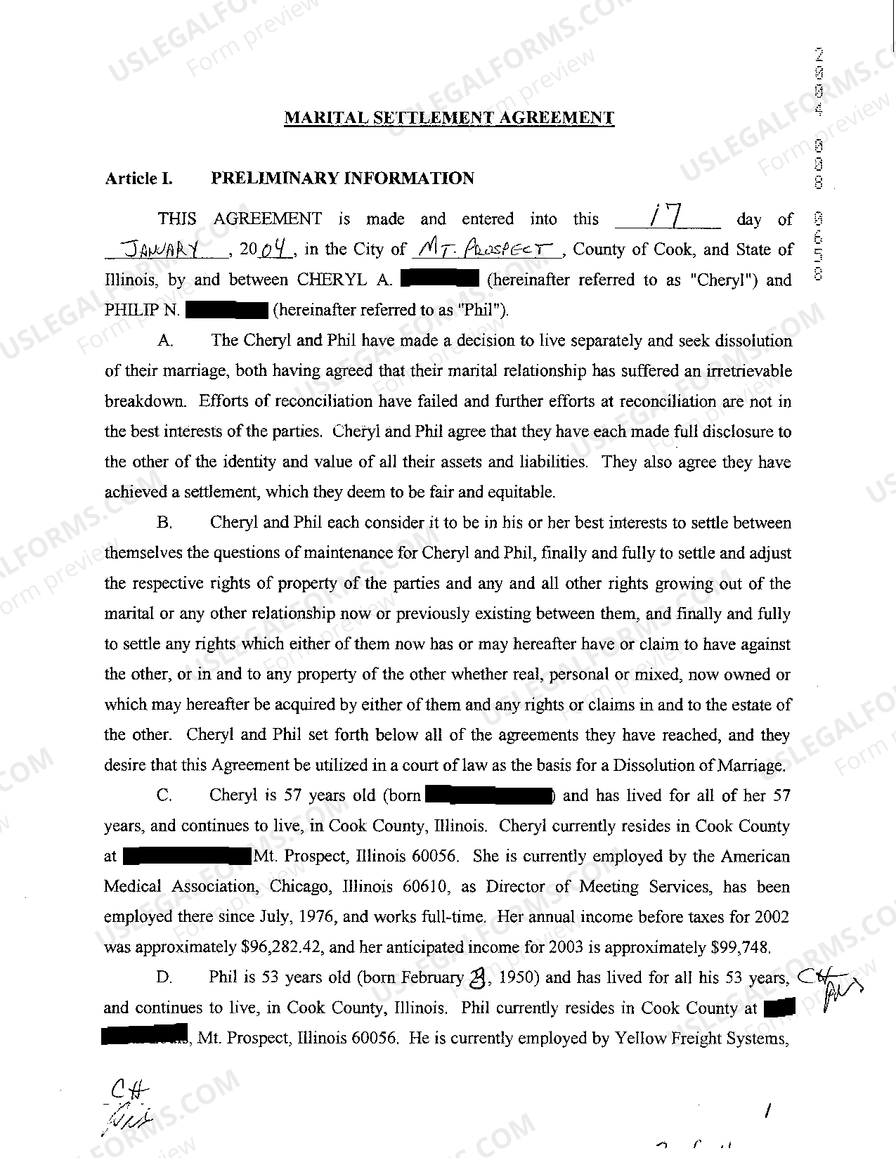 Illinois Judgment For Dissolution Of Marriage | US Legal Forms