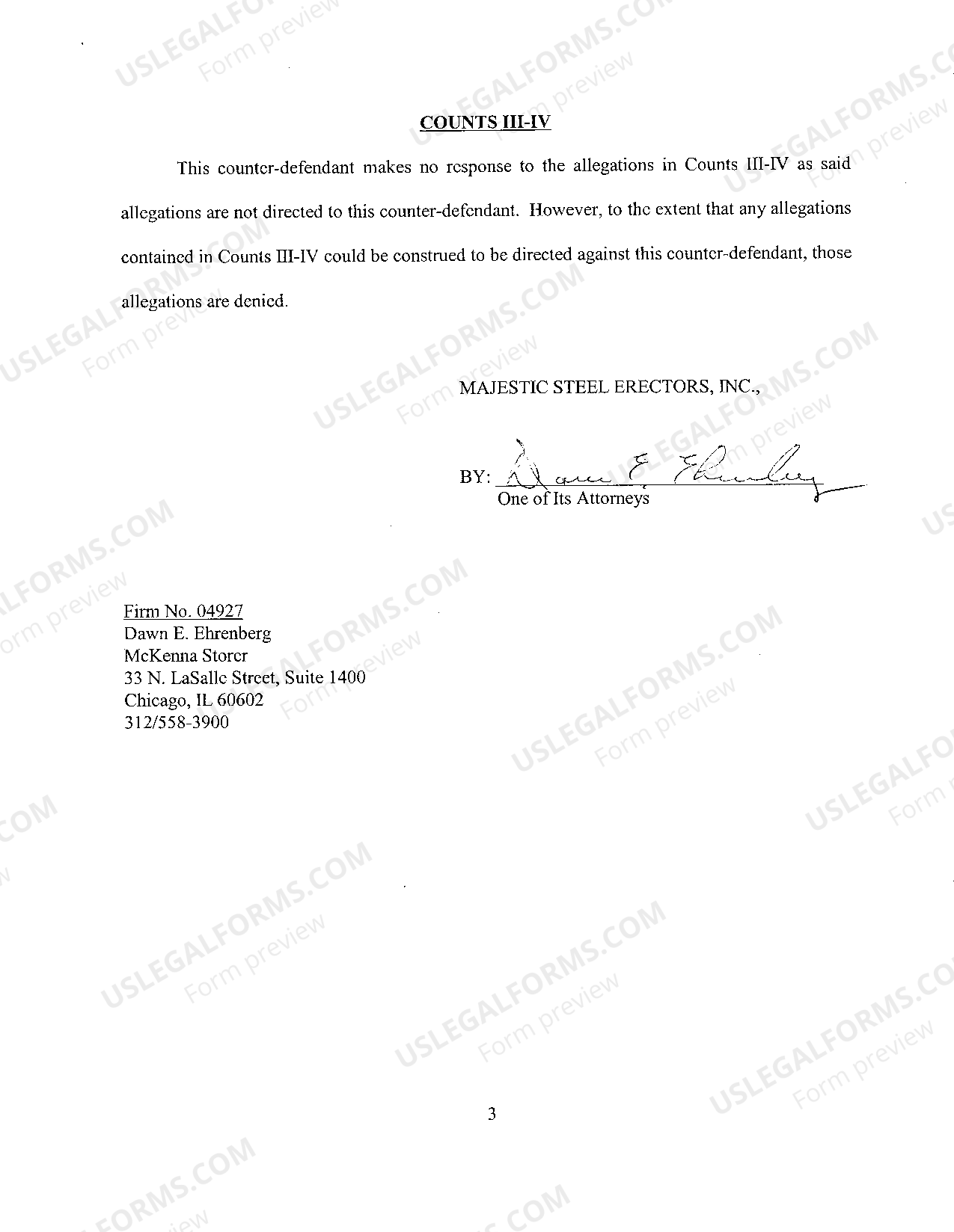 Illinois Counterclaim For Contribution | US Legal Forms