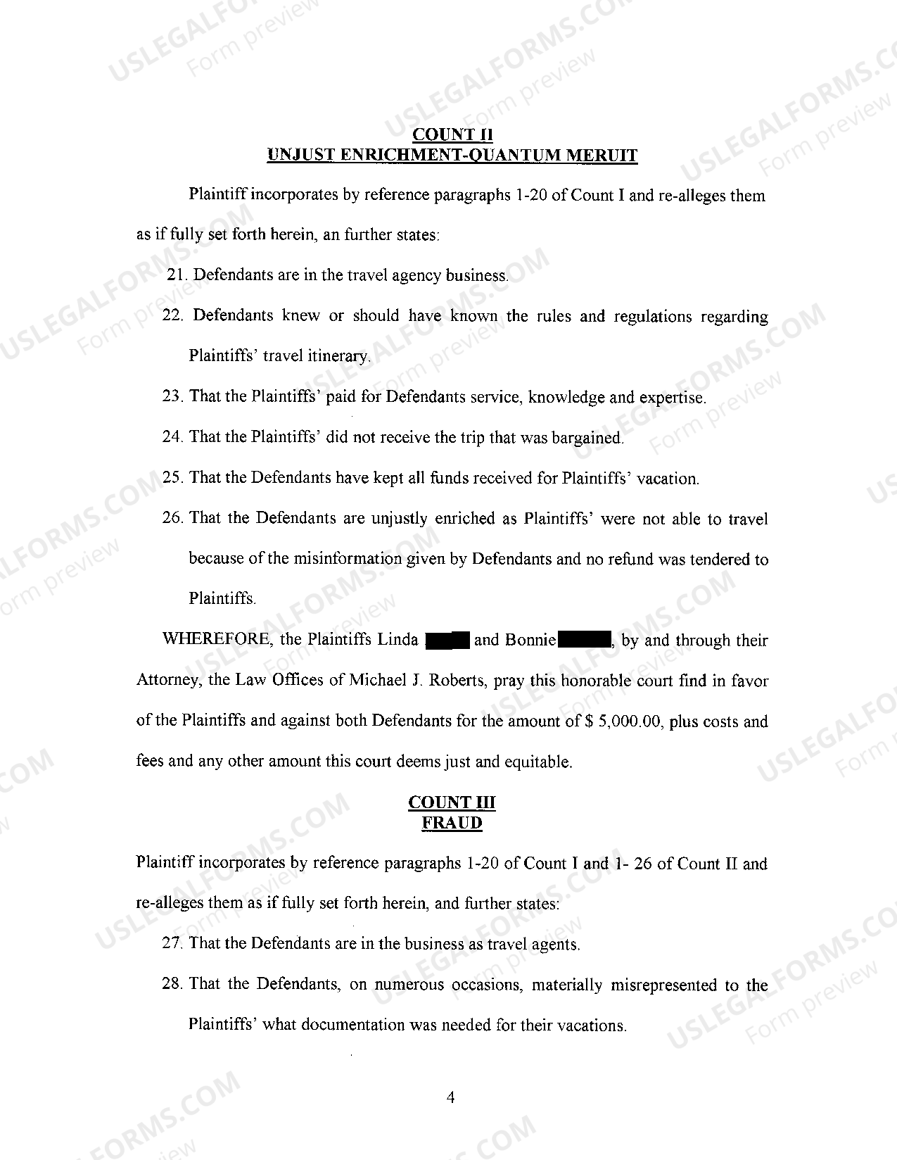 Illinois Verified Complaint alleging Quantum Meruit and Unjust ...