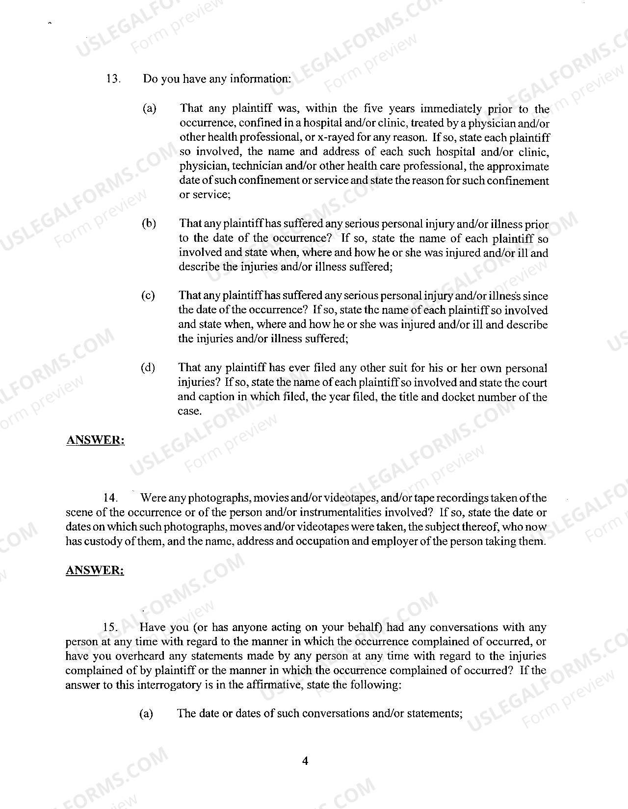 Illinois Interrogatories to Defendant | US Legal Forms