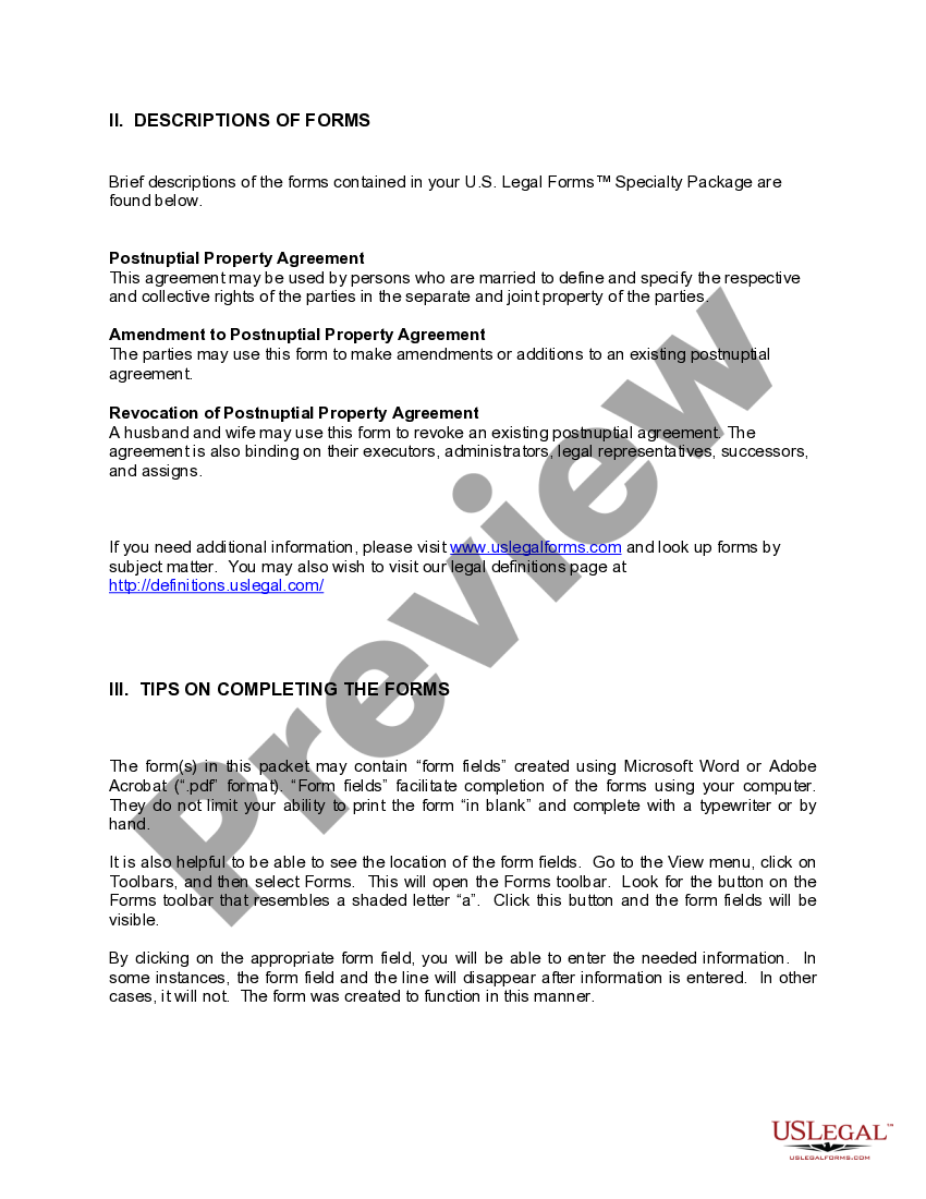 Post Nuptial Agreement Illinois Template Jeroboams Printable
