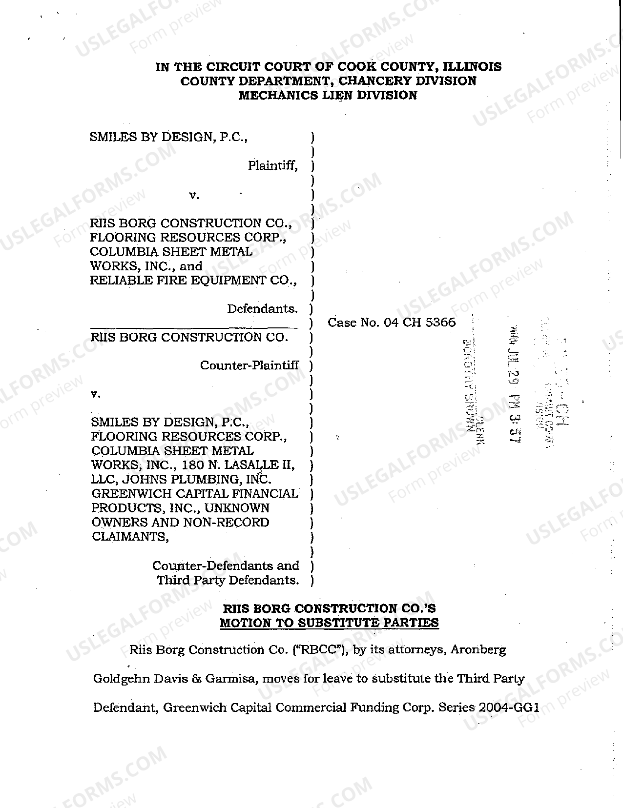 Cook Illinois Notice Of Motion To Substitute Parties - Notice Of Motion ...