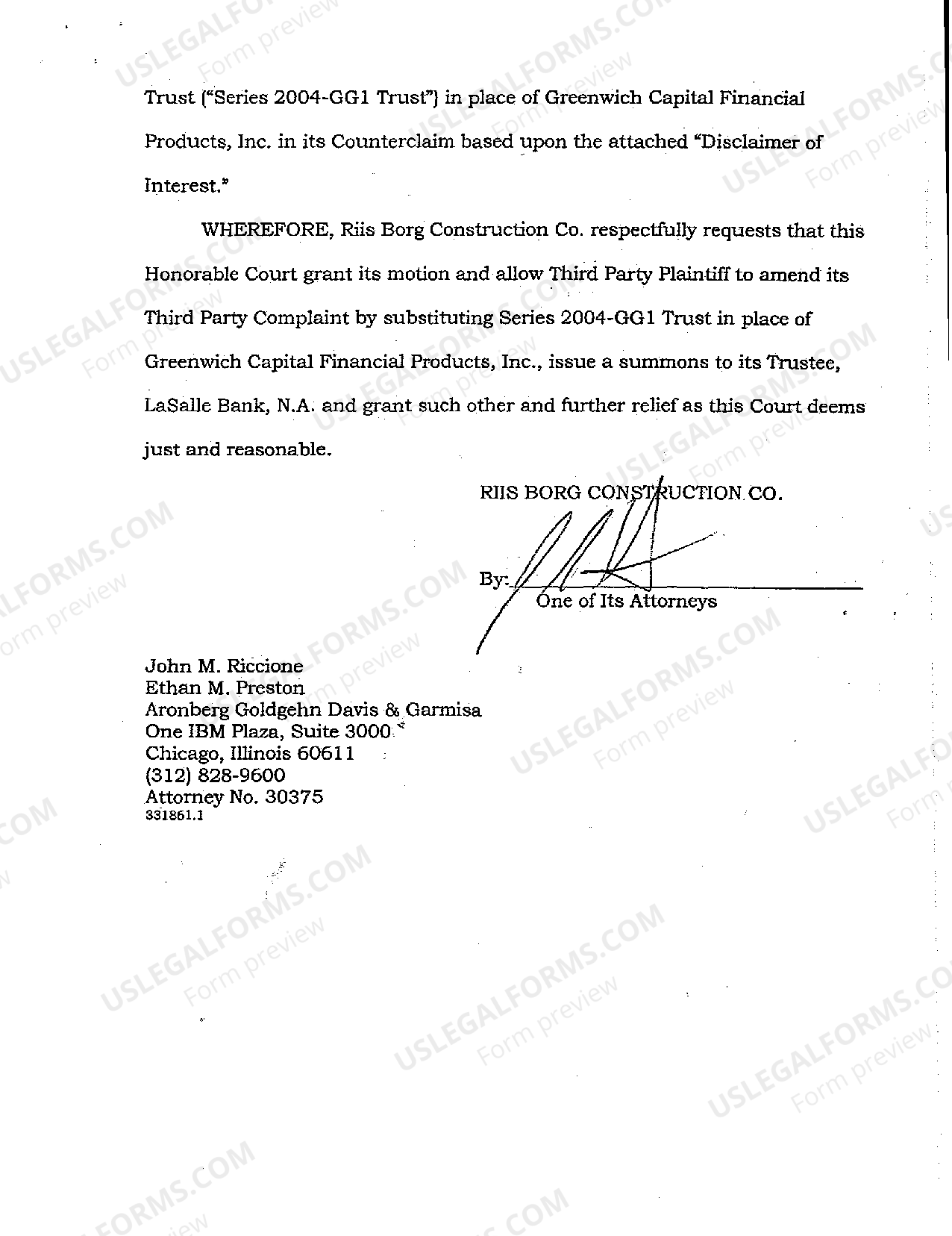 Cook Illinois Notice Of Motion To Substitute Parties - Notice Of Motion ...