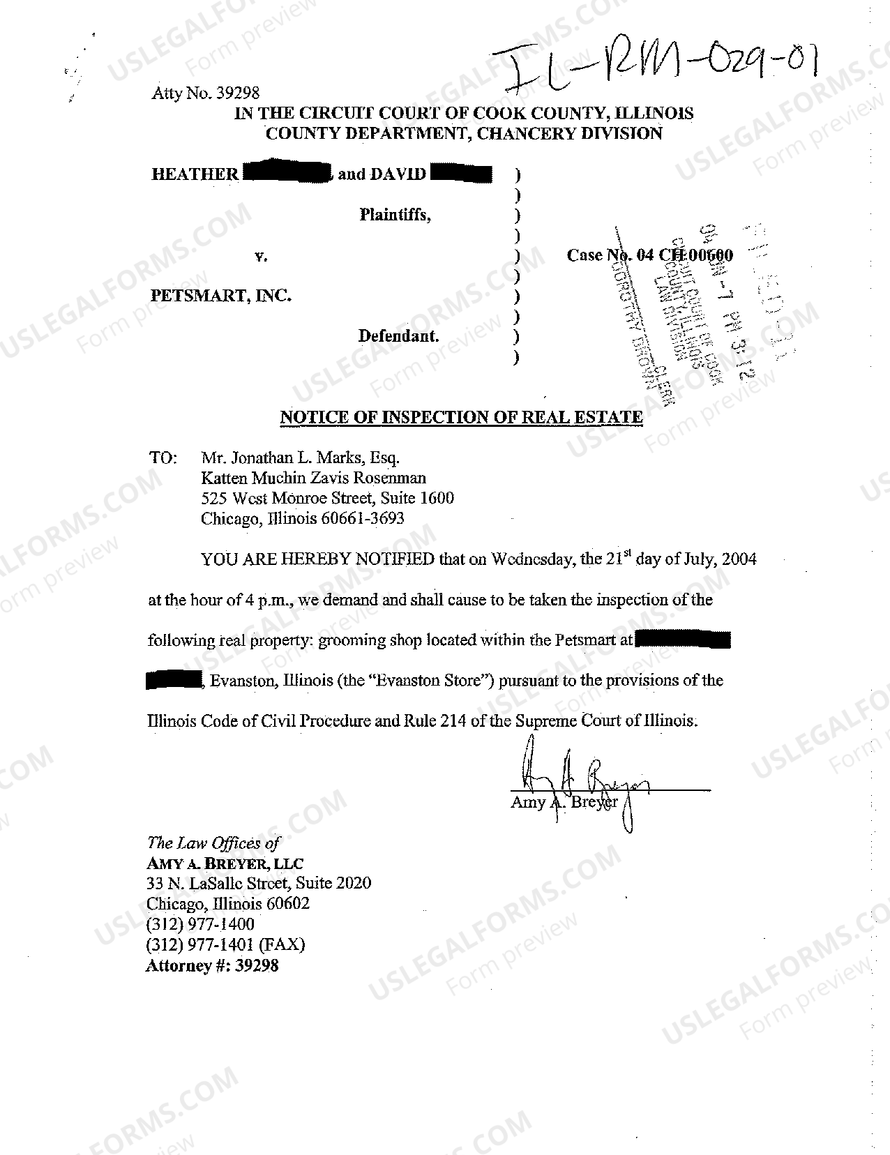 Illinois Notice Of Inspection Of Real Estate - Notice Of Inspection ...