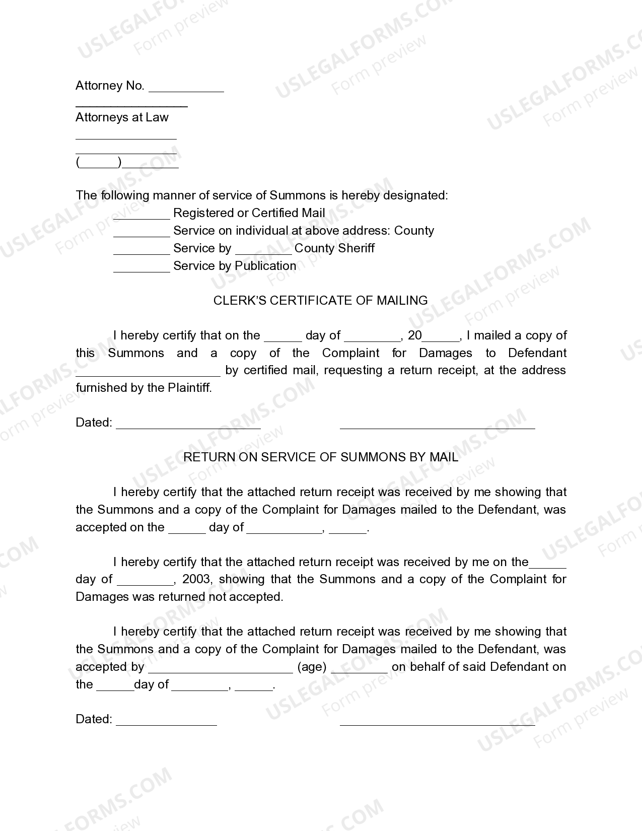 Indiana Summons and Service of Process | US Legal Forms