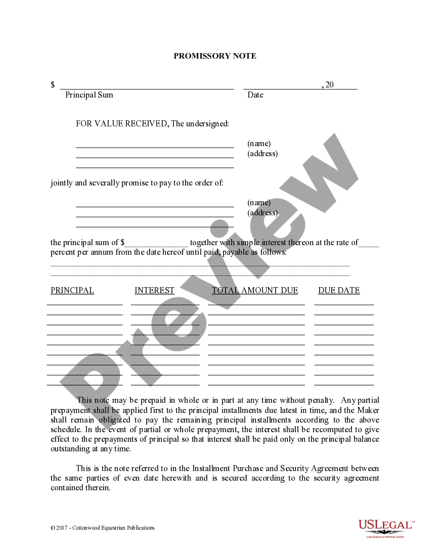 indianapolis-indiana-promissory-note-horse-equine-forms-us-legal-forms