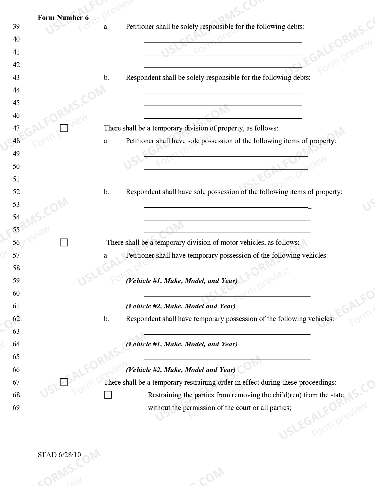 Indiana Temporary Order | US Legal Forms