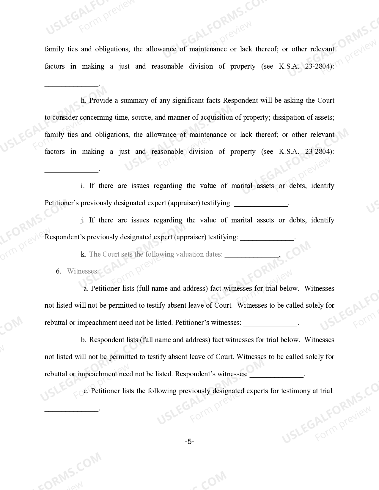 Kansas Pretrial Order | US Legal Forms
