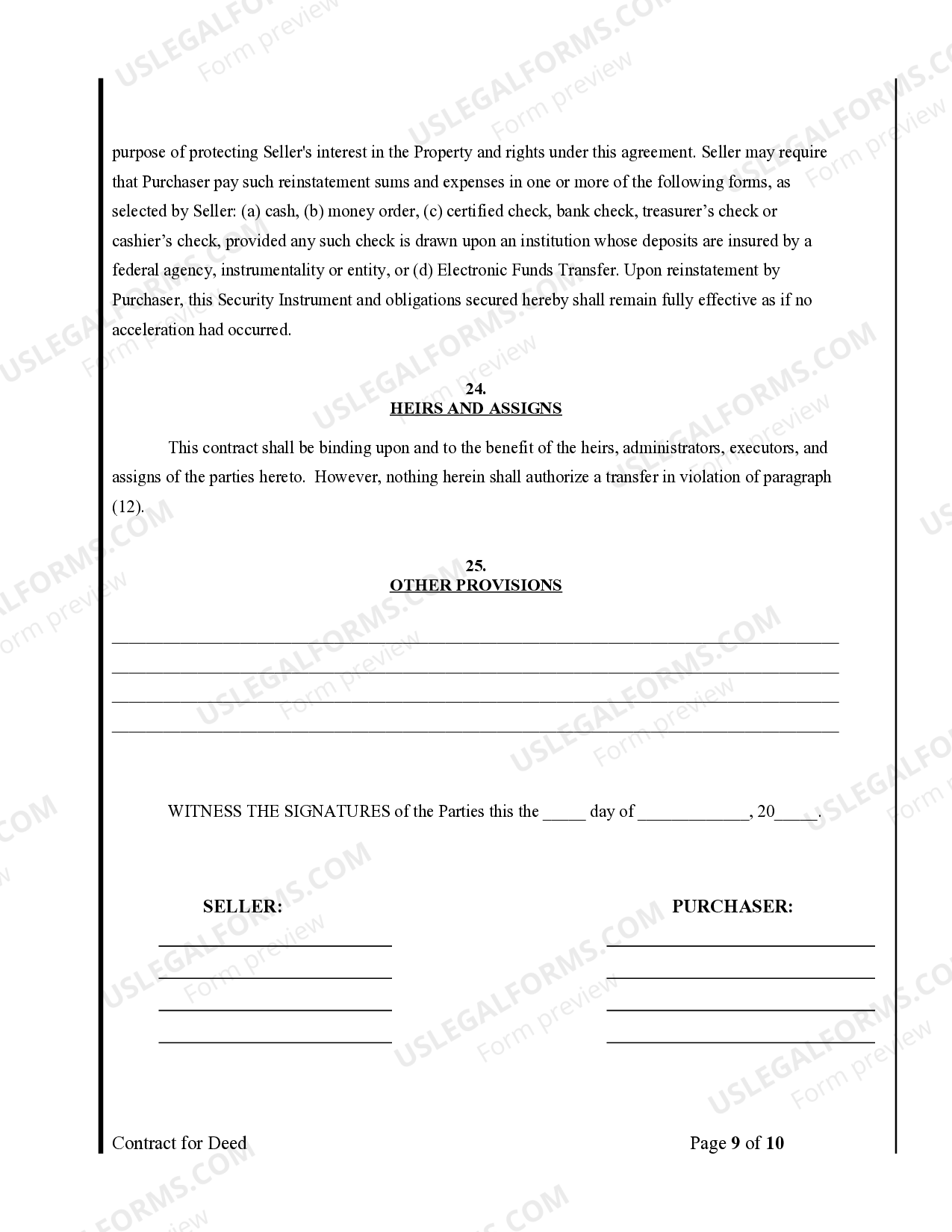 Kentucky Agreement or Contract for Deed for Sale and Purchase of Real ...
