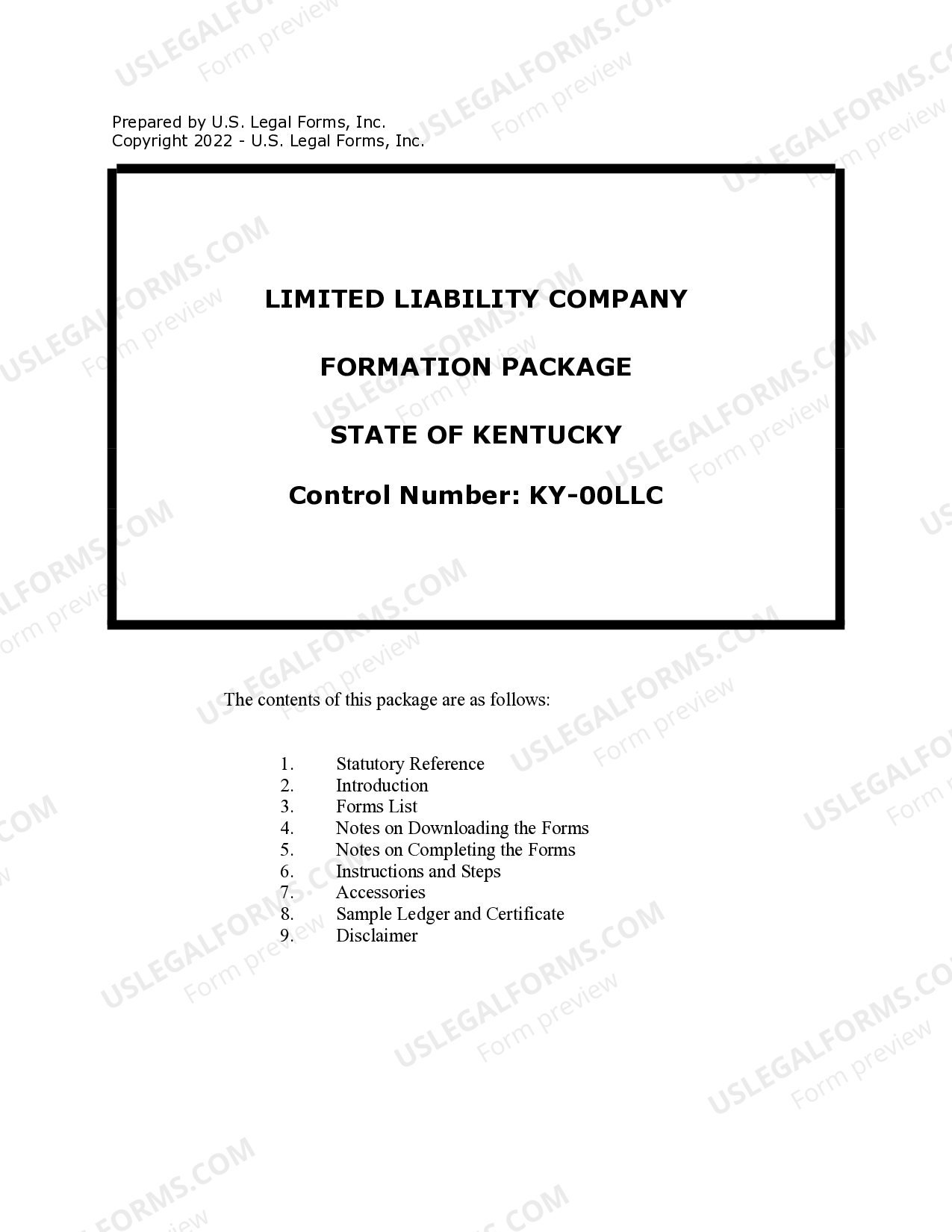 Kentucky Limited Liability Company LLC Formation Package - Limited ...
