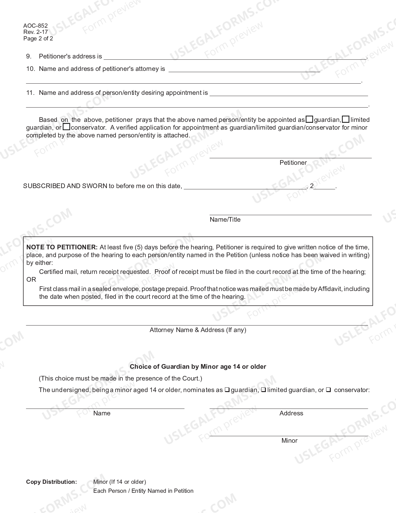 Kentucky Petition for Appointment of Guardian Conservator for Minor ...