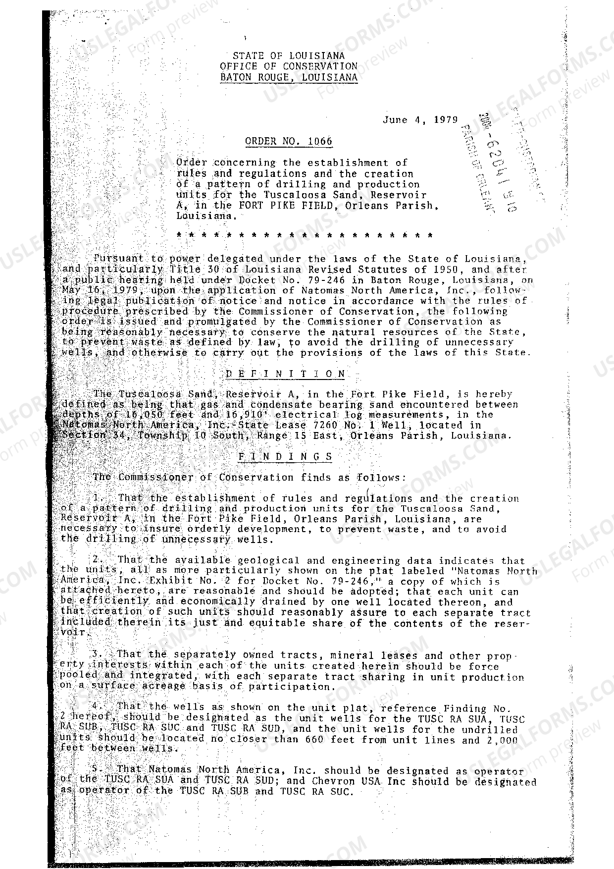 Shreveport Louisiana Oil and Gas Division Order | US Legal Forms