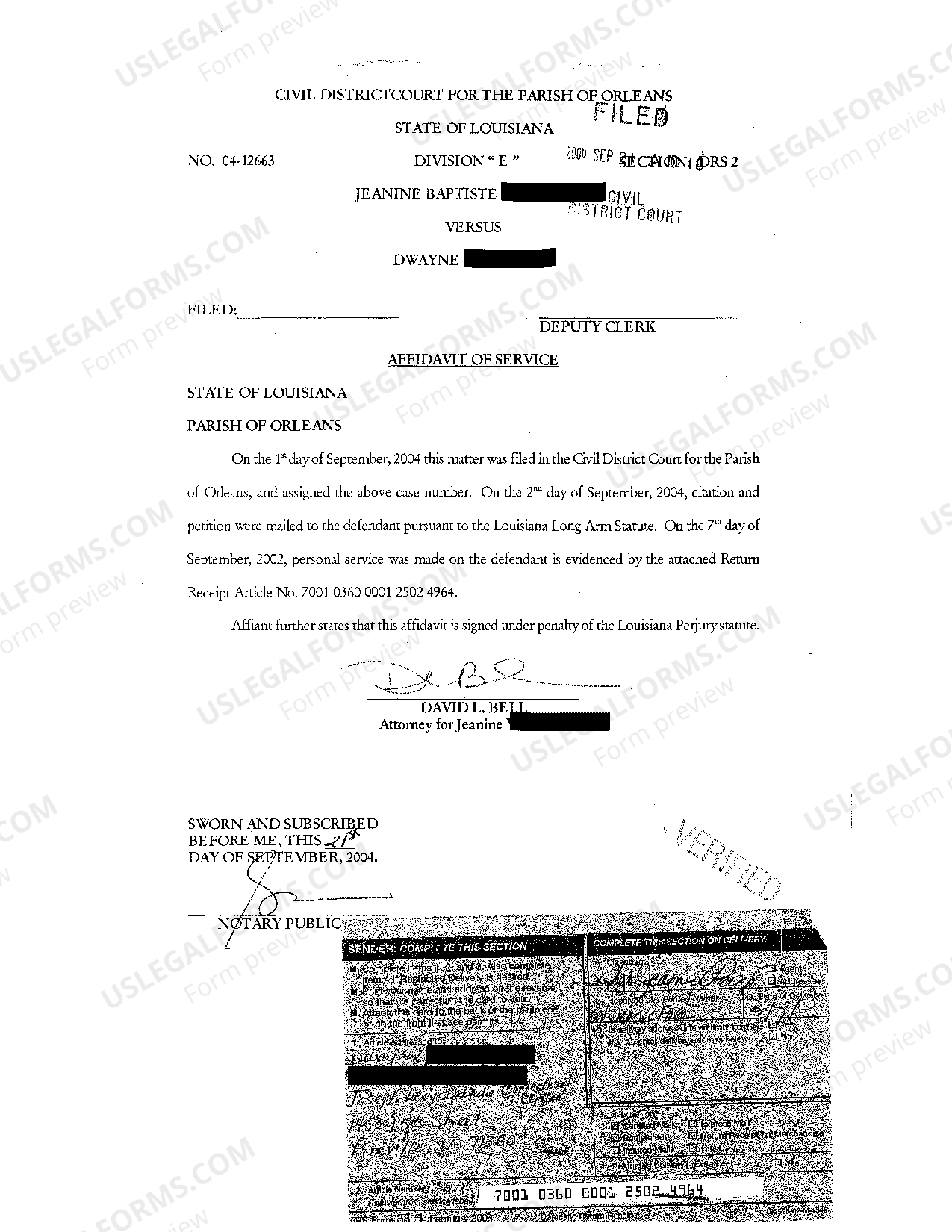 Louisiana Petition For Divorce Based Upon LSA C.C ART - 103 Divorce ...