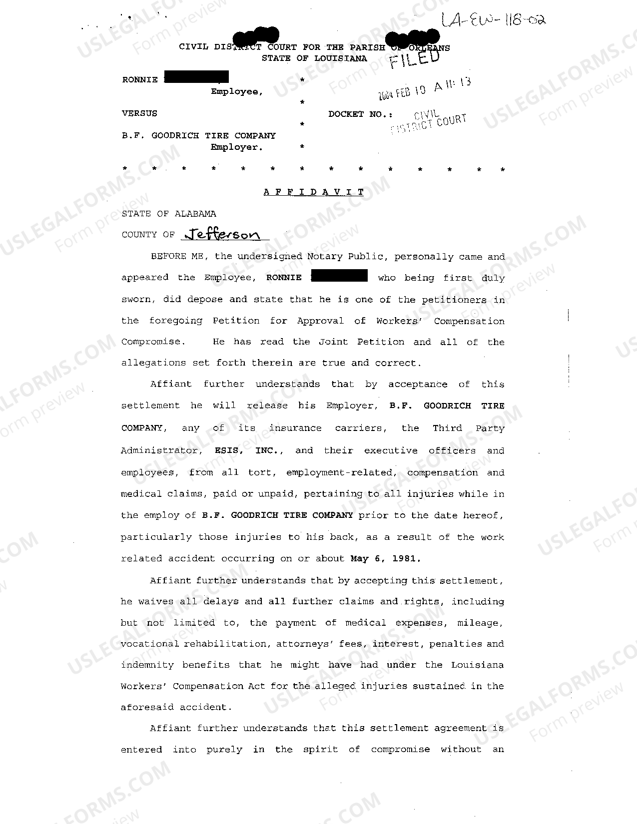 Louisiana Affidavit | US Legal Forms