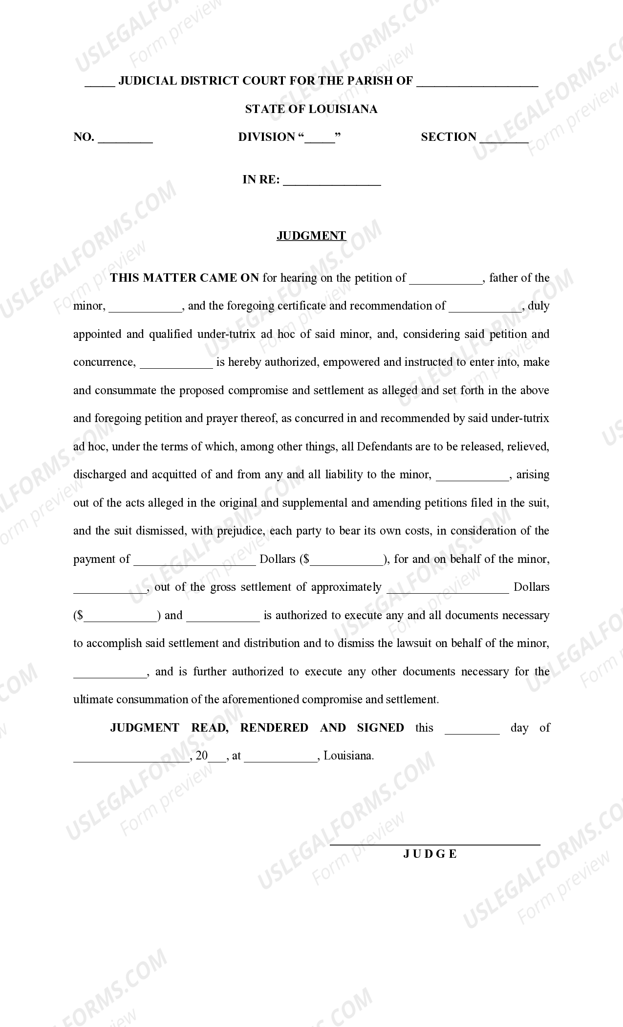 Louisiana Judgment | US Legal Forms