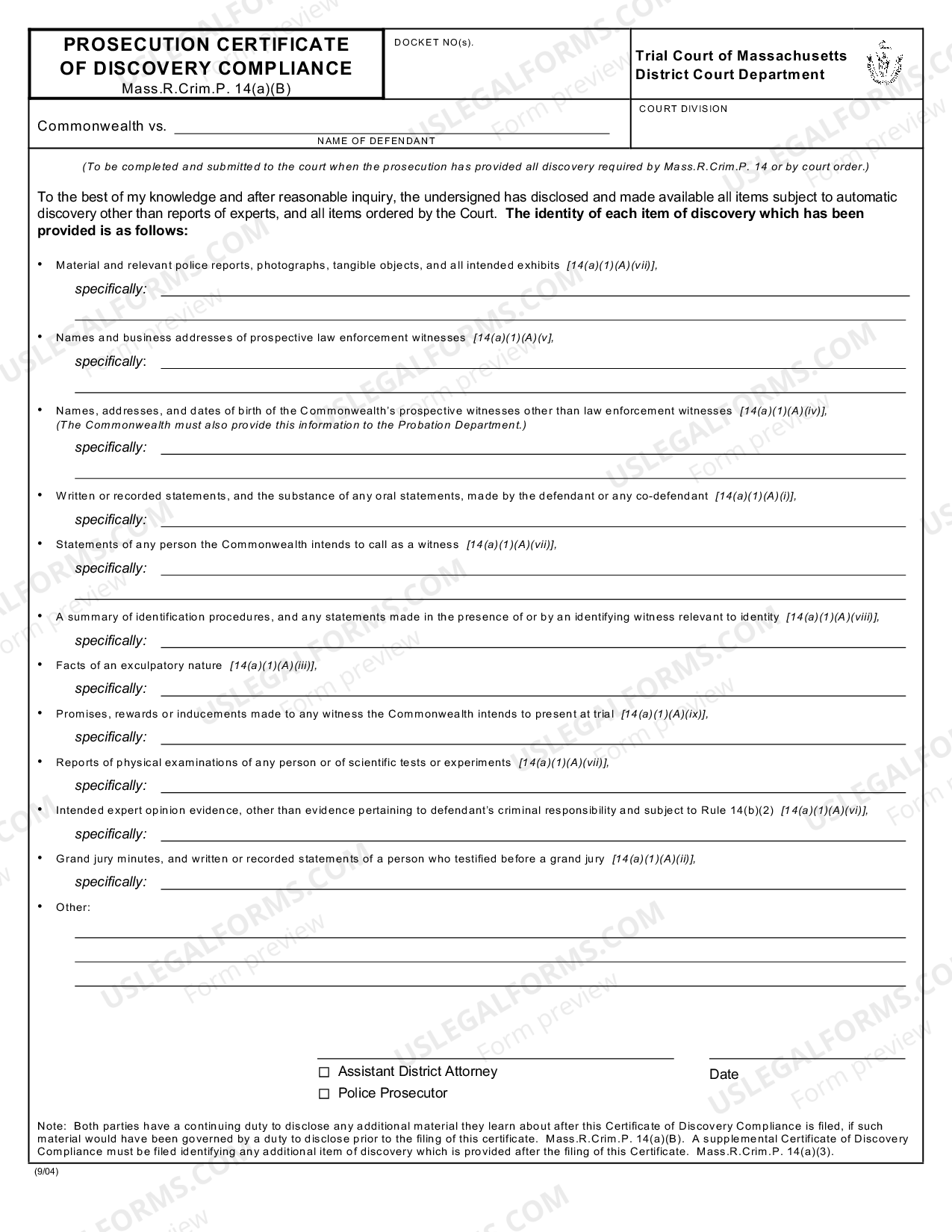 Discovery Compliance Form For Employees | US Legal Forms