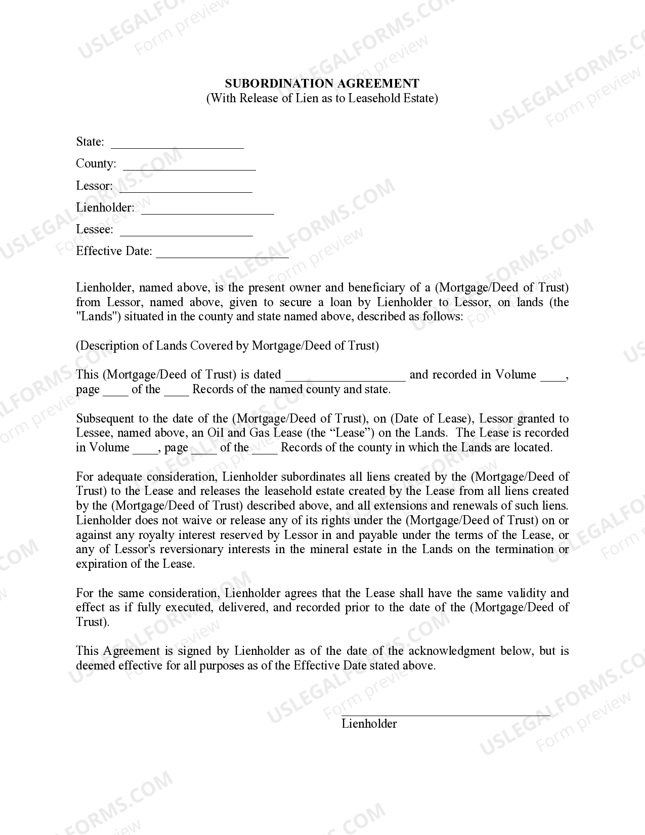 Tenant Subordination Agreement For Solar Panels | US Legal Forms