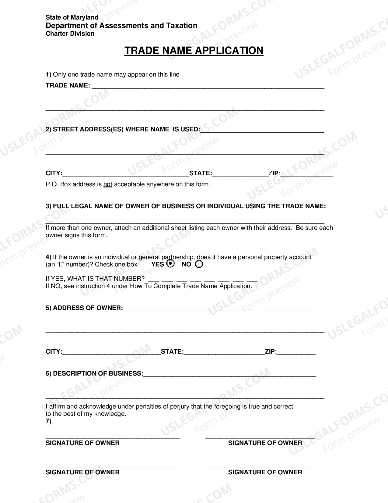 Maryland Trade Name Application - Maryland Trade Name Application | US ...