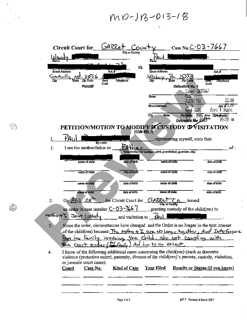 Motion To Modify Child Custody In Maryland