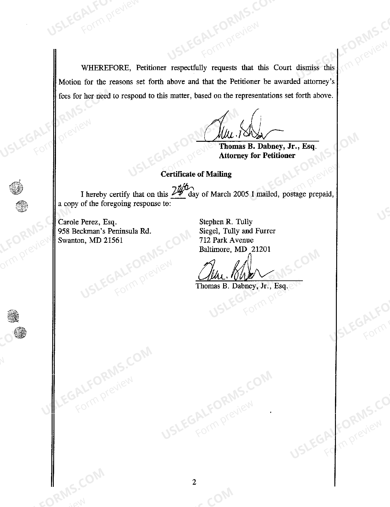 Maryland Answer to Motion to Dismiss Petition for Injunctive Relief ...