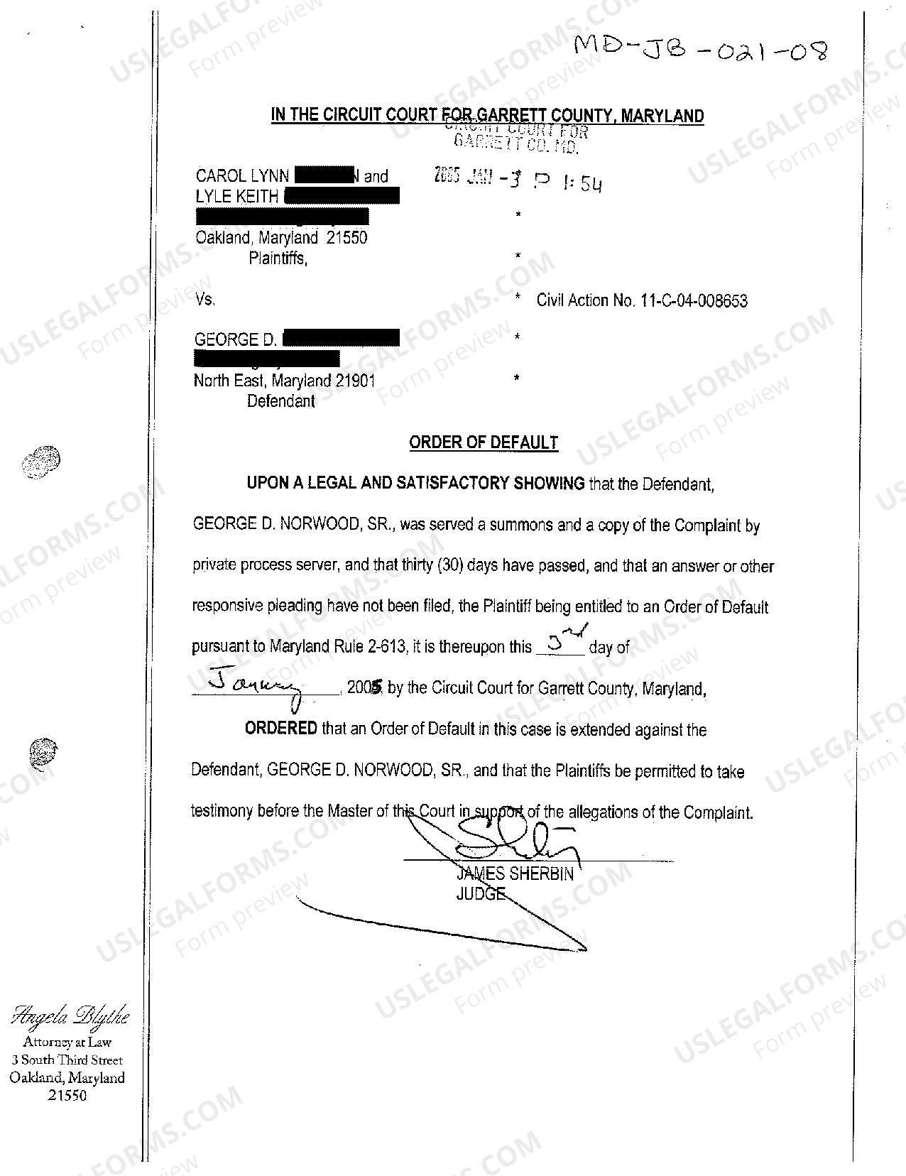 Maryland Order of Default | US Legal Forms