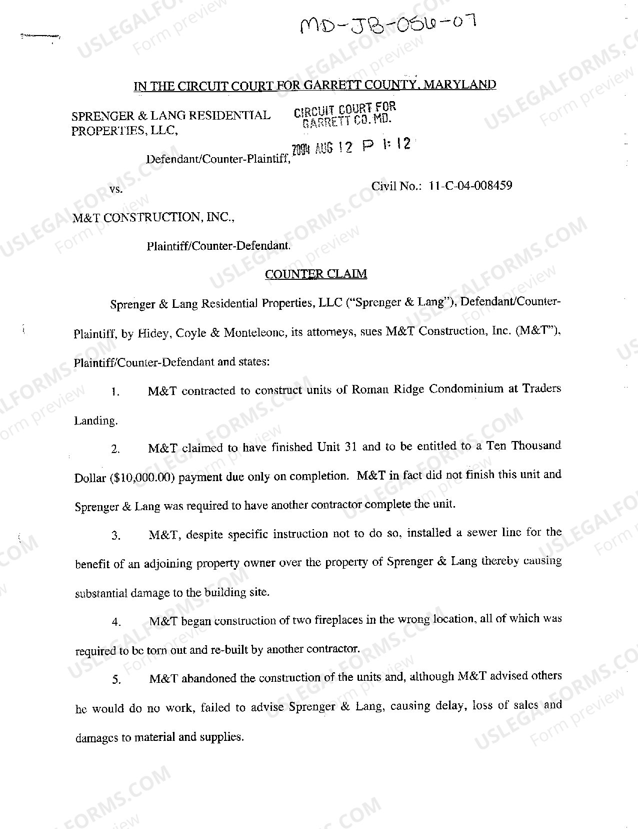 Counterclaim For Breach Of Contract US Legal Forms Counterclaim For Breach Of Contract US Legal Forms