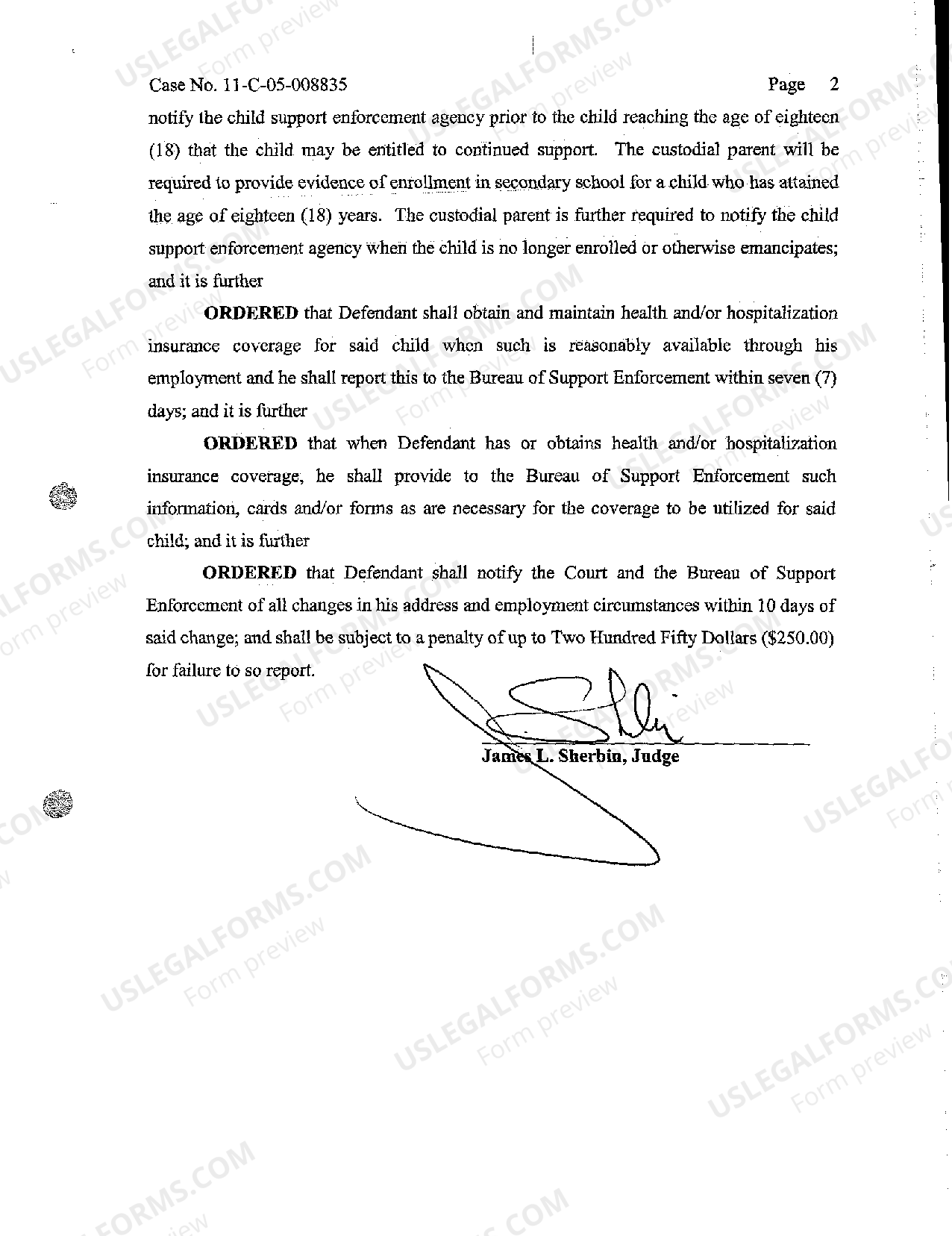 Maryland Order of Court Requiring Parent to Provide Child Support | US ...