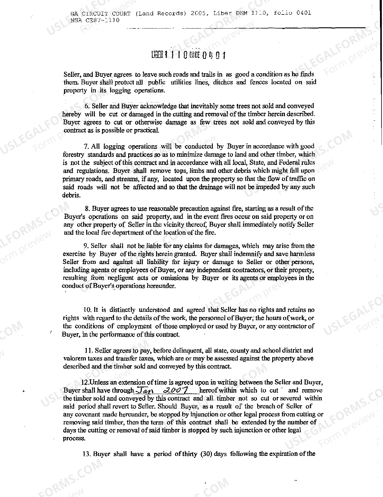 Maryland Timber Sale Agreement | US Legal Forms